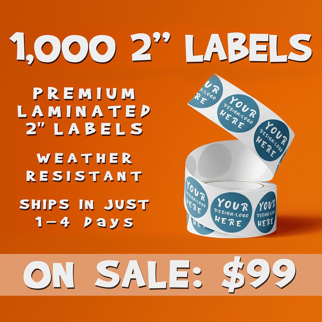 1,000 Custom Labels on Roll Premium Water-resistant Labels Your Design ...