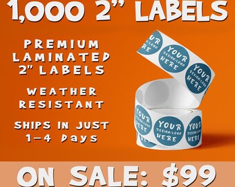 1000 Labels on Roll Premium Glossy Water-resistant Labels Your Own ...