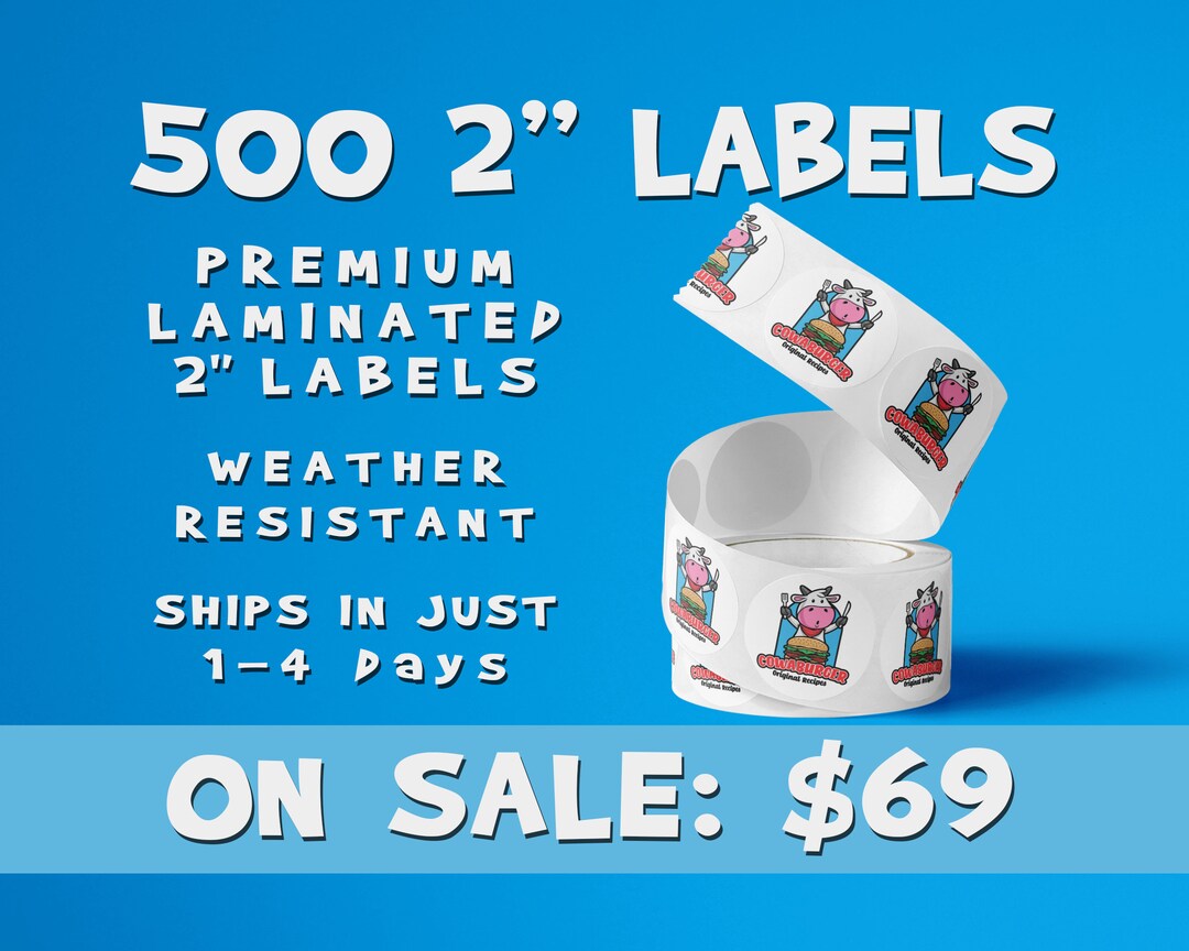 500 Custom Labels on Roll Premium Water-resistant Labels - Your Design ...