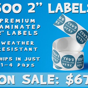 500 Custom Labels on Roll Premium Water-resistant Labels - Etsy