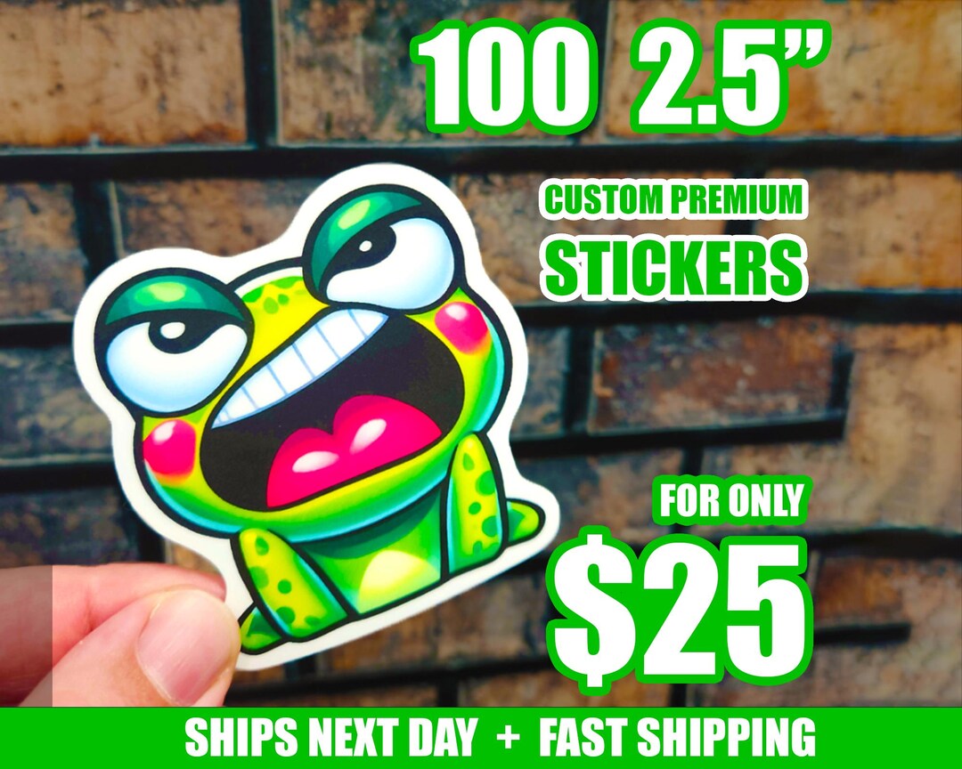 100 2.5" Custom Vinyl Stickers Cut to Any Shape - Bulk Stickers for ...