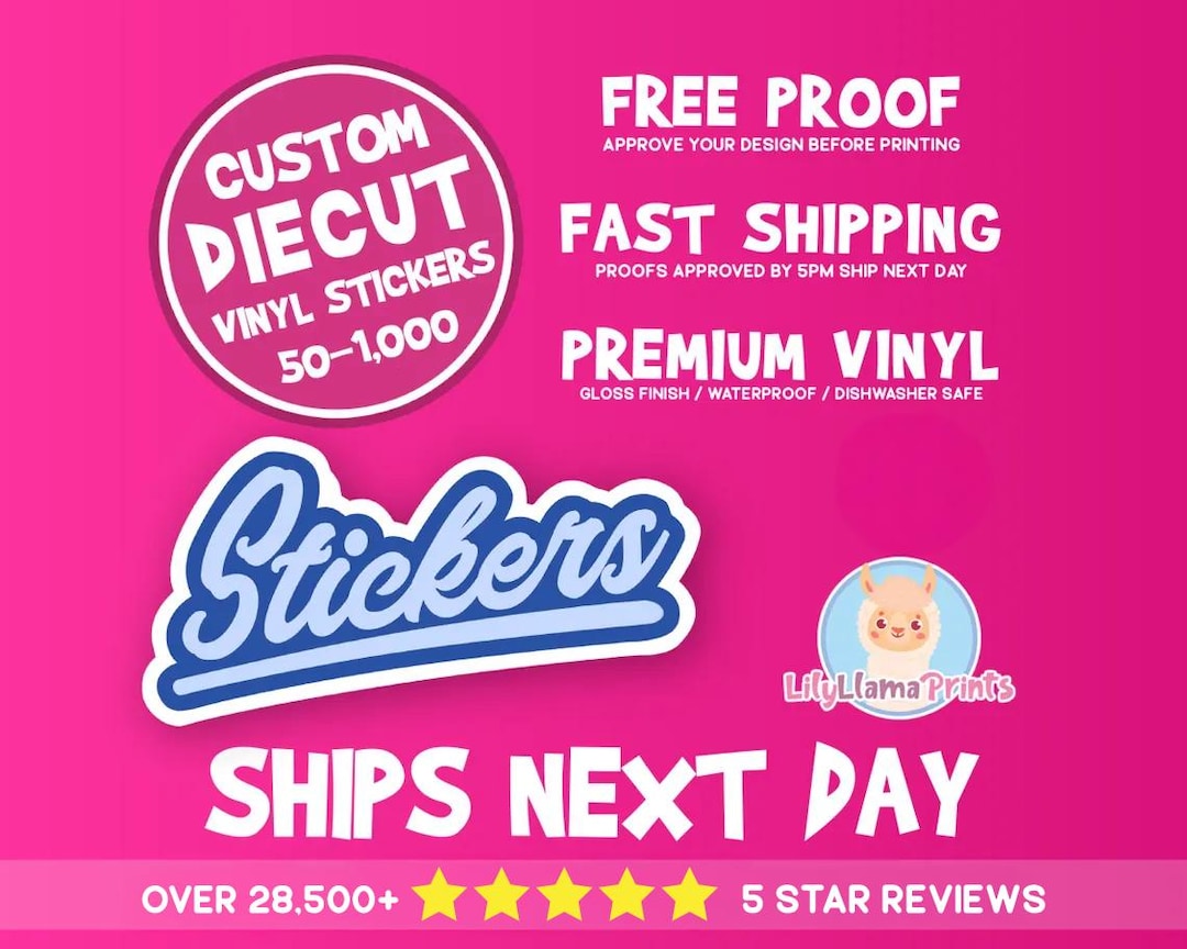 Custom Die Cut Vinyl Stickers, Waterproof, Gloss Finish - Etsy