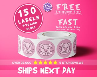 Custom Labels on Roll Premium Gloss Weatherproof Labels Your Design ...