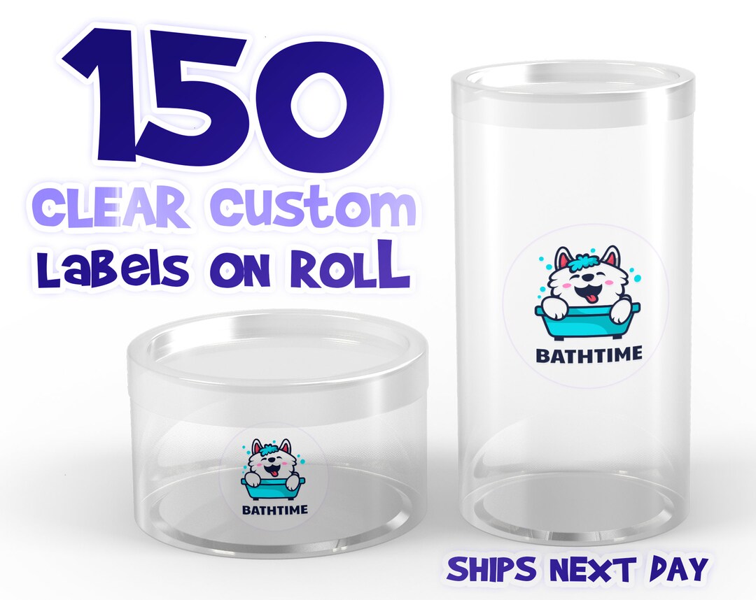 150 Clear Custom Labels on Sheet – Weatherproof, Your Design - Etsy