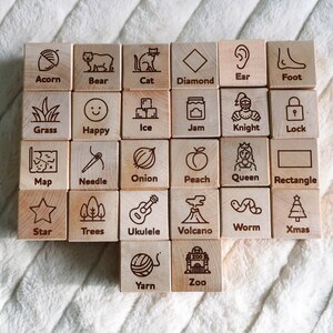Wooden Sign Language Alphabet Blocks ABC Blocks Wooden Letter Blocks ...