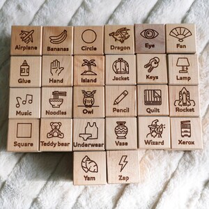 Wooden Sign Language Alphabet Blocks ABC Blocks Wooden Letter Blocks ...