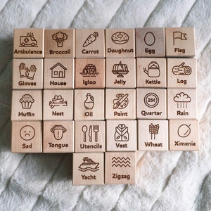 Wooden Sign Language Alphabet Blocks ABC Blocks Wooden Letter Blocks ...