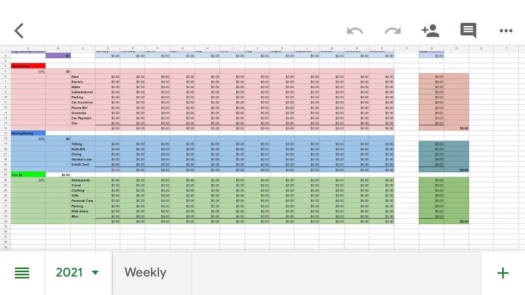 Budget Spreadsheet Digital Download - Etsy
