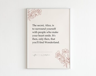 Alice and Mad Hatter Quote ART PRINT the Secret, Alice, is to Surround ...