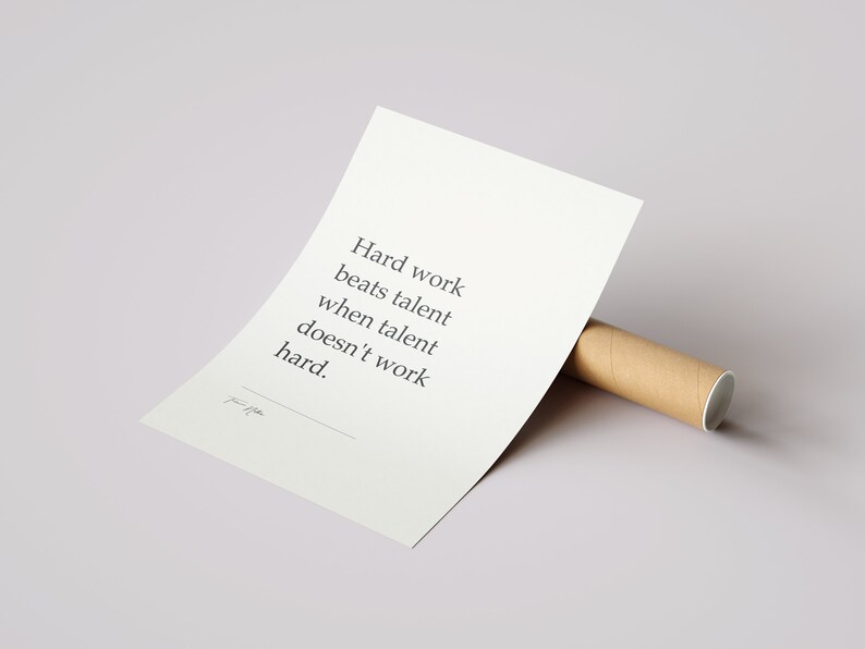 Tim Notke hard Work Beats Talent... Printed Poster - Etsy