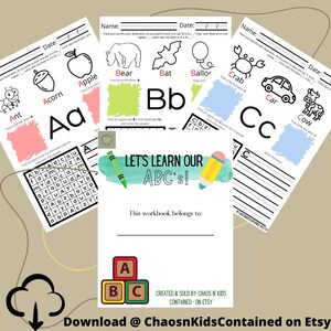 Abc Workbook Pre-k/kindergarten Letter Recognition & Writing Practice ...