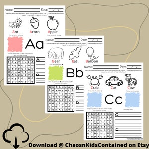 Abc Workbook Pre-k/kindergarten Letter Recognition & Writing Practice ...