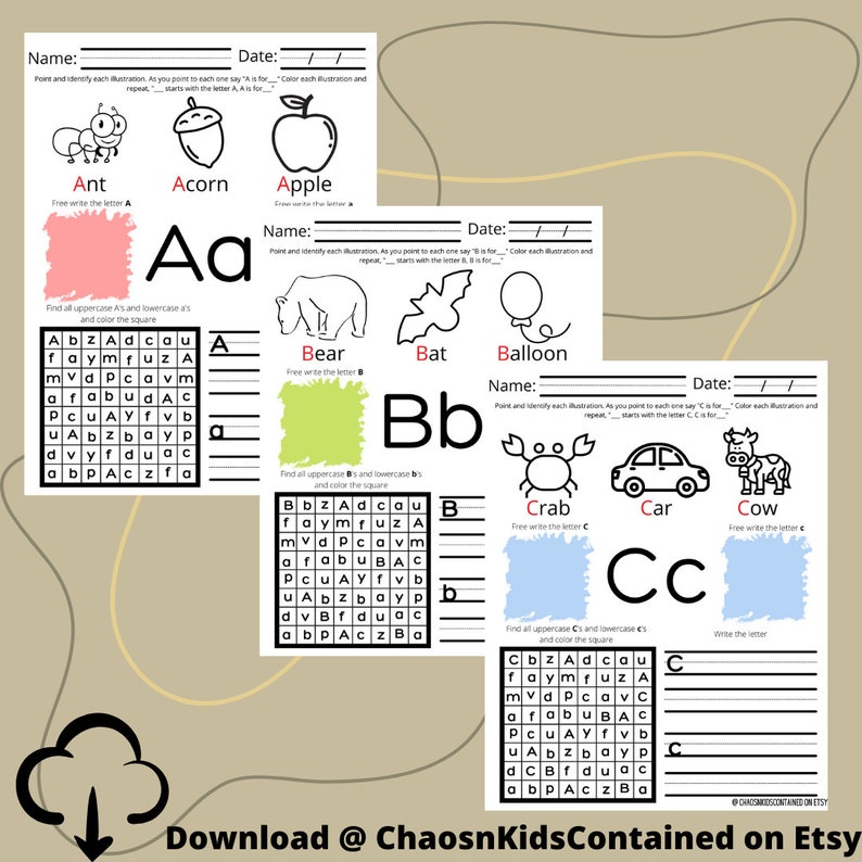 Abc Workbook Pre-k/kindergarten Letter Recognition & Writing Practice ...