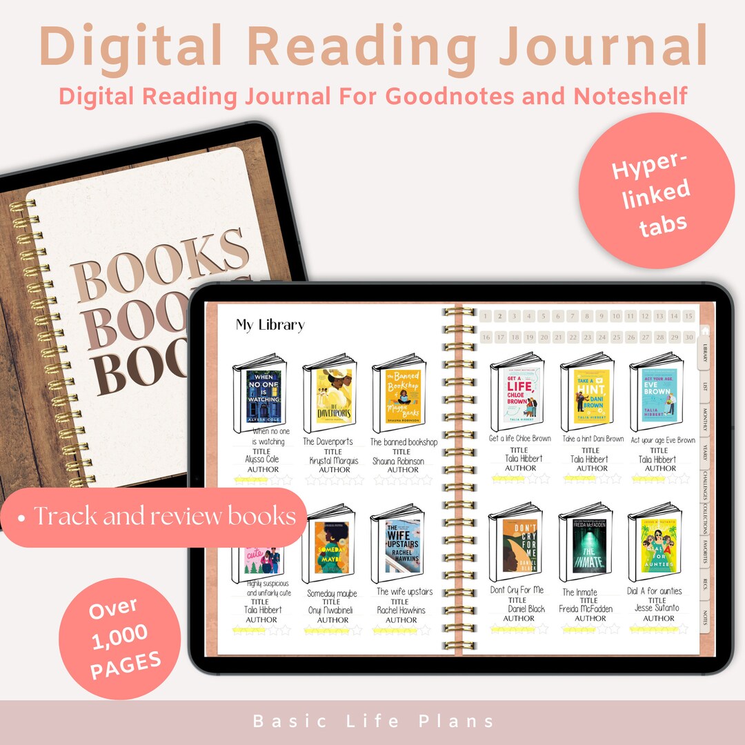 Digital Reading Journal | Goodnotes Reading Journal | iPad Reading ...