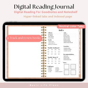 Digital Reading Journal | Goodnotes Reading Journal | iPad Reading ...