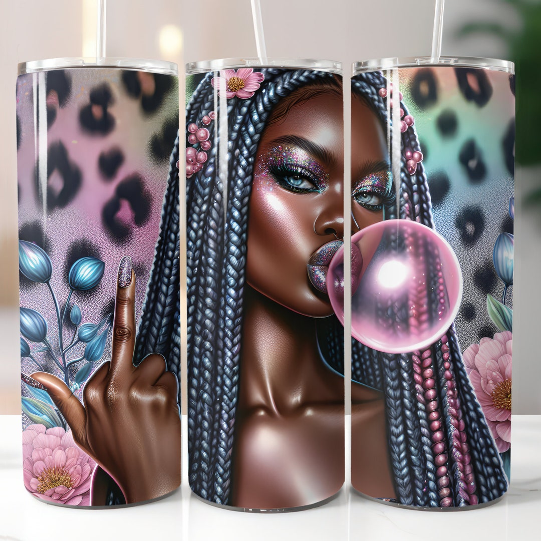 Black Woman, Pink Bubblegum, Middle Finger, Sublimation, Ready to Press ...