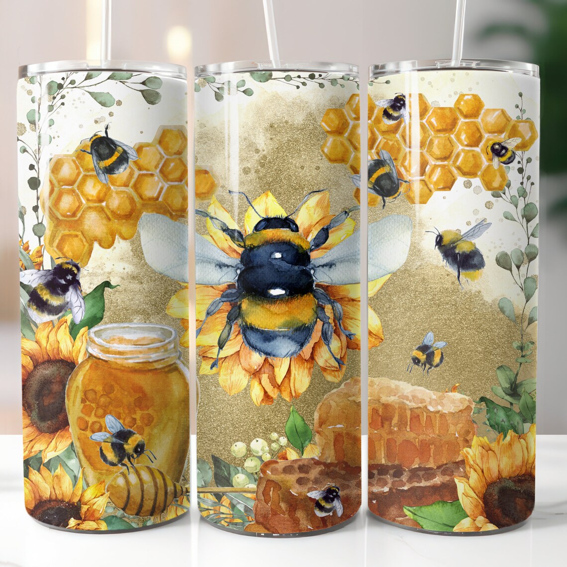Bee, Honeycomb, Sublimation, Ready to Press, Print Out Transfer, 20 Oz ...