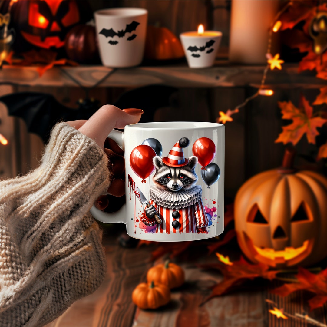 Horror Raccoon, Mug Design Sublimation Ready to Press, Print Out ...