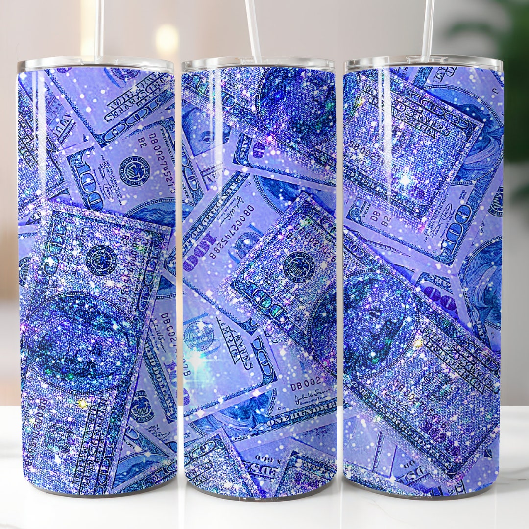 Blue Glitter Drip Dollar Bill, Sublimation, Ready to Press, Print Out ...