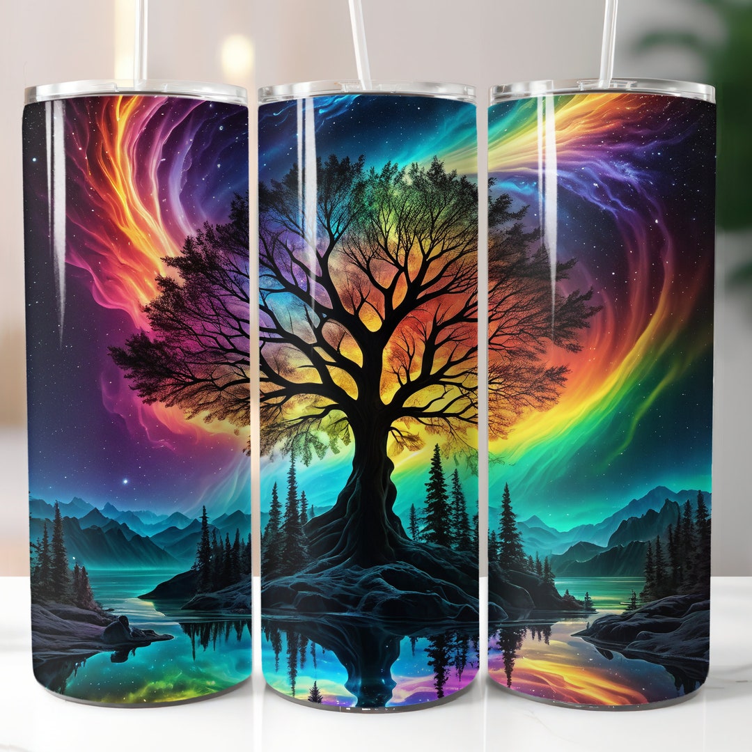 Northern Light Auroras & Tree of Life, Sublimation, Ready to Press ...