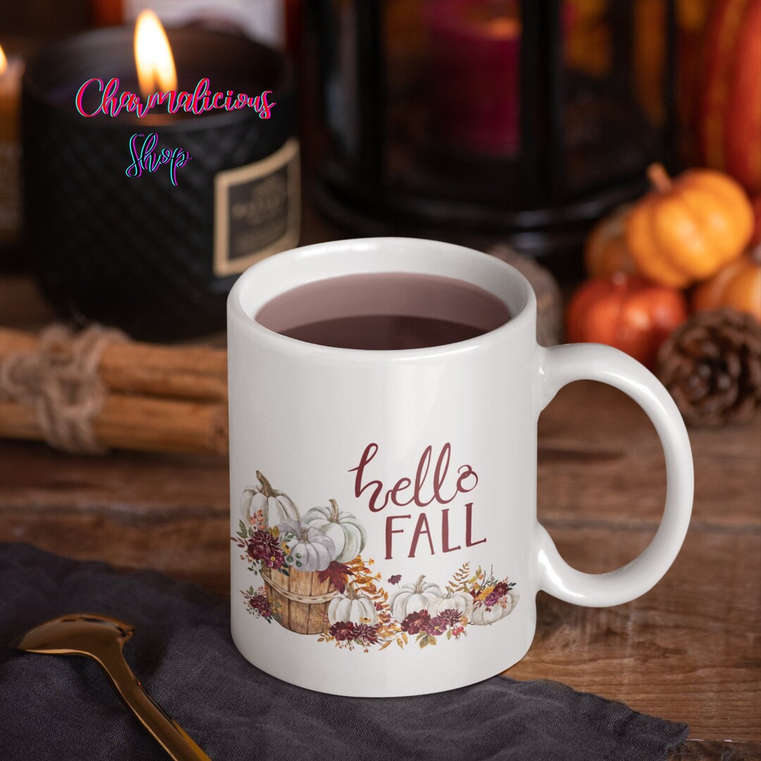 Hello Fall Mug, Sublimation, Ready to Press, Print Out Transfer, 11 Oz ...
