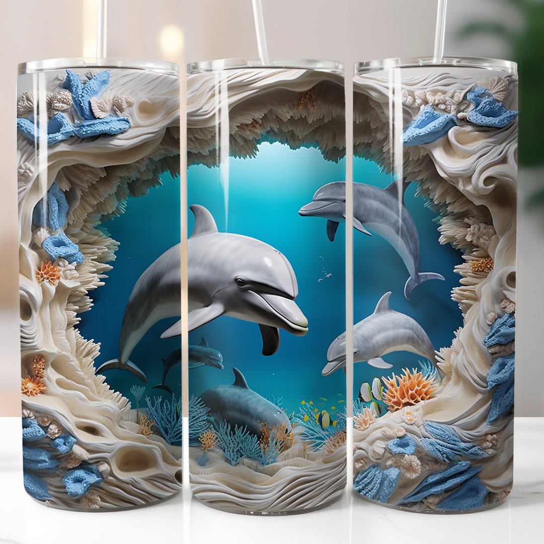 Dolphin, Sublimation, Ready to Press, Print Out Transfer, 20 Oz, Skinny ...