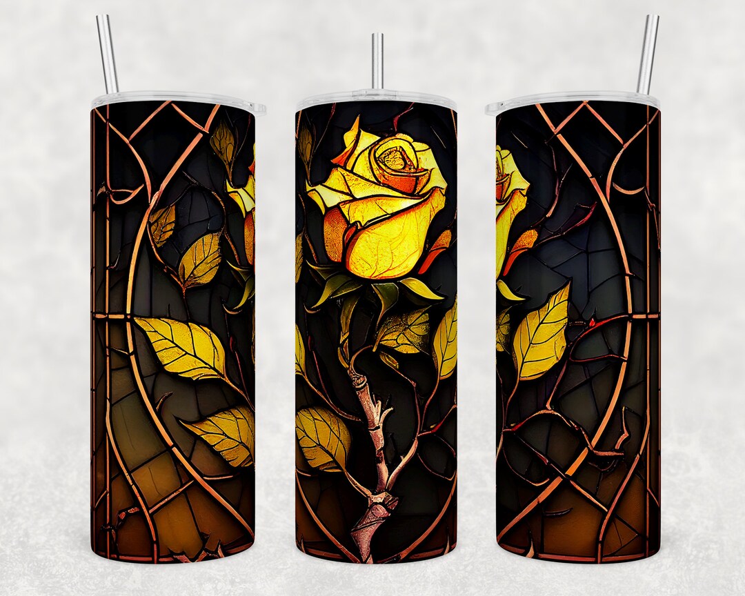 Stained Glass Yellow Rose, Sublimation, Ready to Press, Ready to Print ...