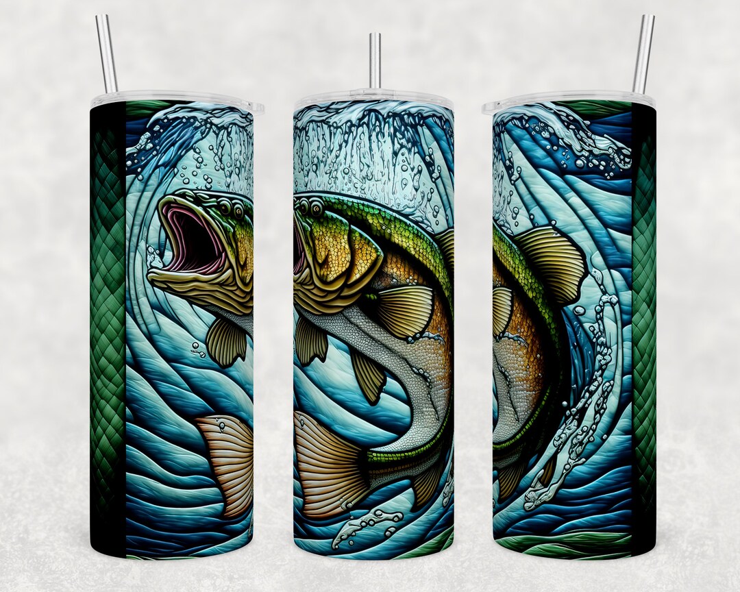 Stained Glass Bass, Sublimation, Ready to Press, Print Out Transfer, 20 ...
