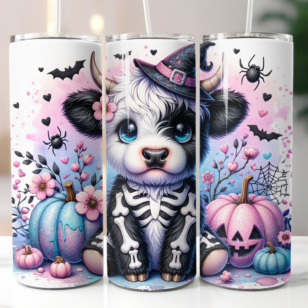 Halloween Highland Cow, Fall, Pumpkin, Sublimation, Ready to Press ...