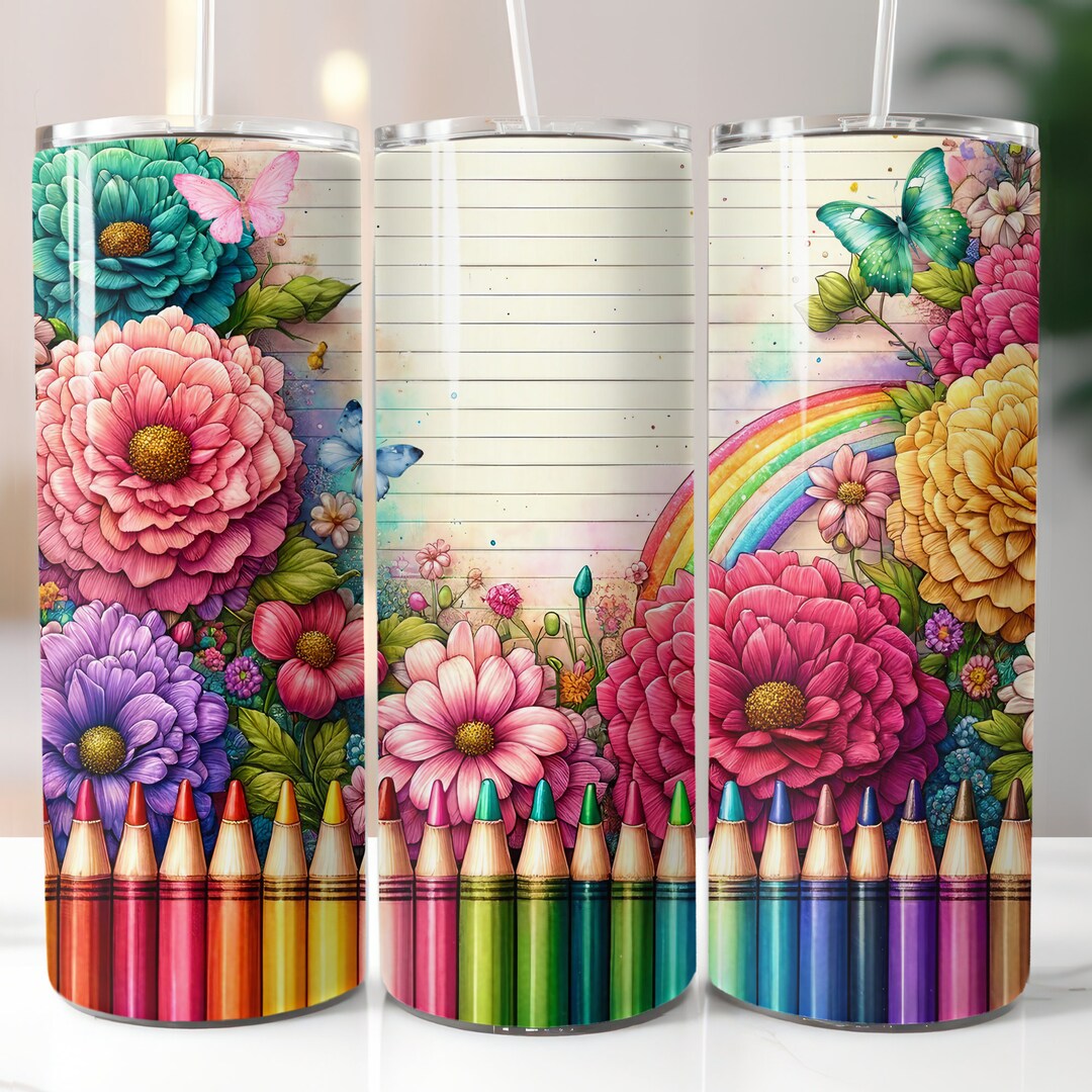 Teacher, Colored Pencils, Flowers, Sublimation, Ready to Press, Print ...