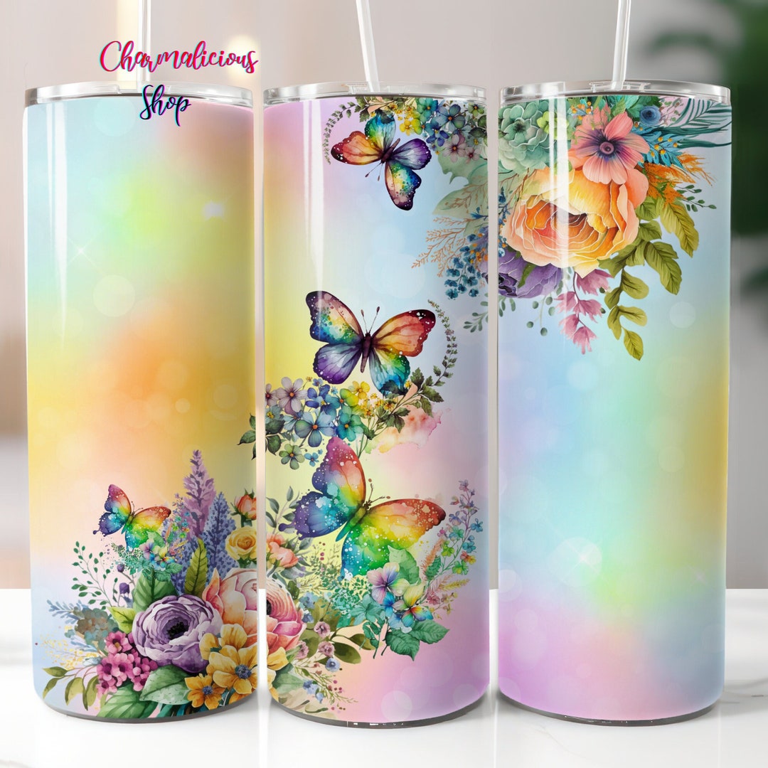 Colorful Butterflies Floral, Sublimation, Ready to Press, Print Out ...