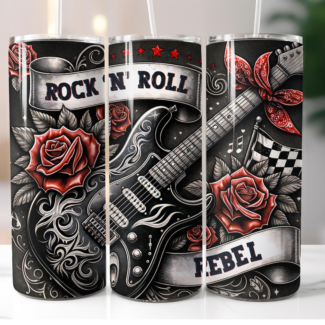 Rock N Roll Rebel, Guitar, Roses, Sublimation, Ready to Press, Print ...