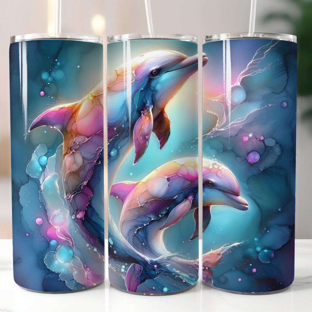 Dolphin, Sea Life, Ocean, Alcohol Ink, Sublimation, Ready to Press ...
