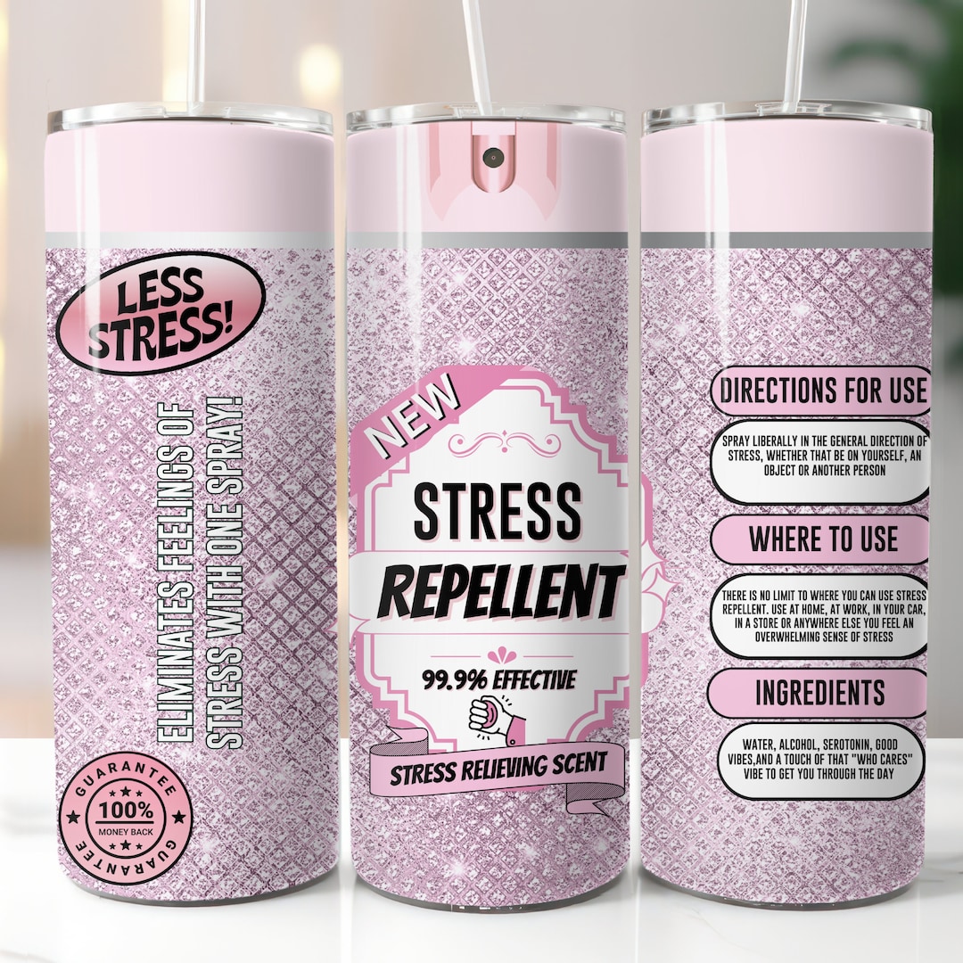 Pink Stress Repellent, Funny, Seamless, Sublimation, Ready to Press ...