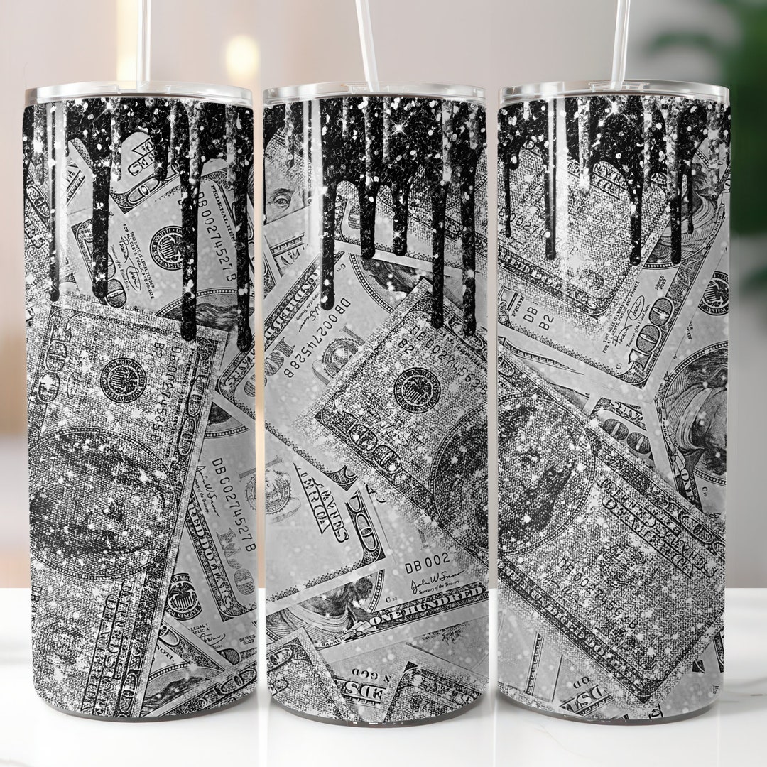 Silver Glitter Drip Dollar Bill, Sublimation, Ready to Press, Print Out ...