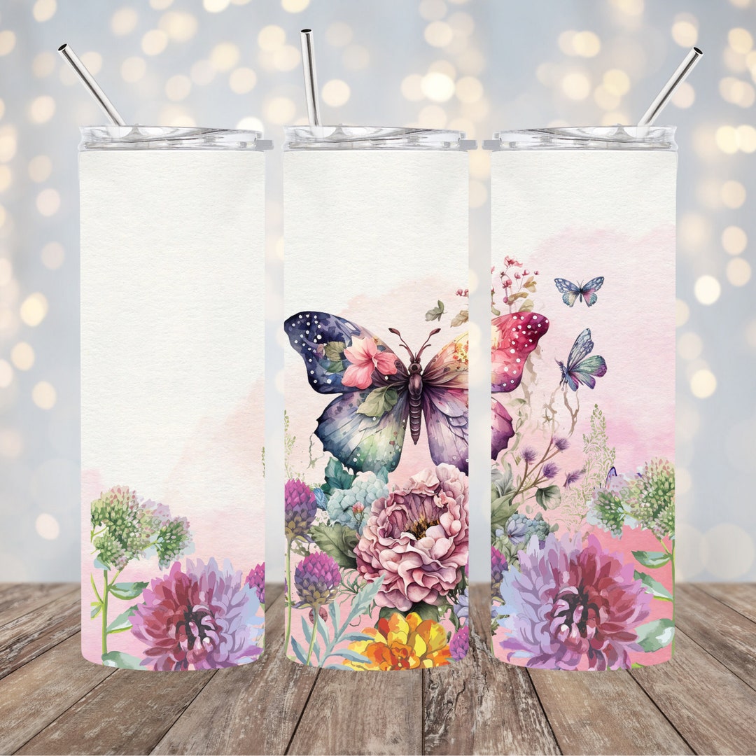 Watercolor Butterfly Flowers, Sublimation Ready to Print Ready to Press ...