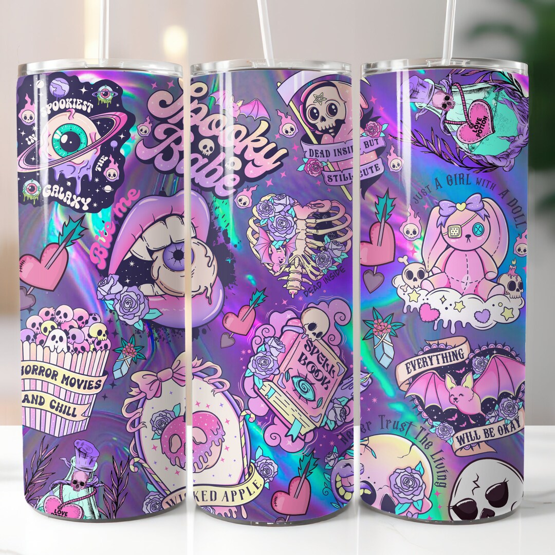 Spooky Pastel Goth Holographic, Sublimation, Ready to Press, Print Out ...