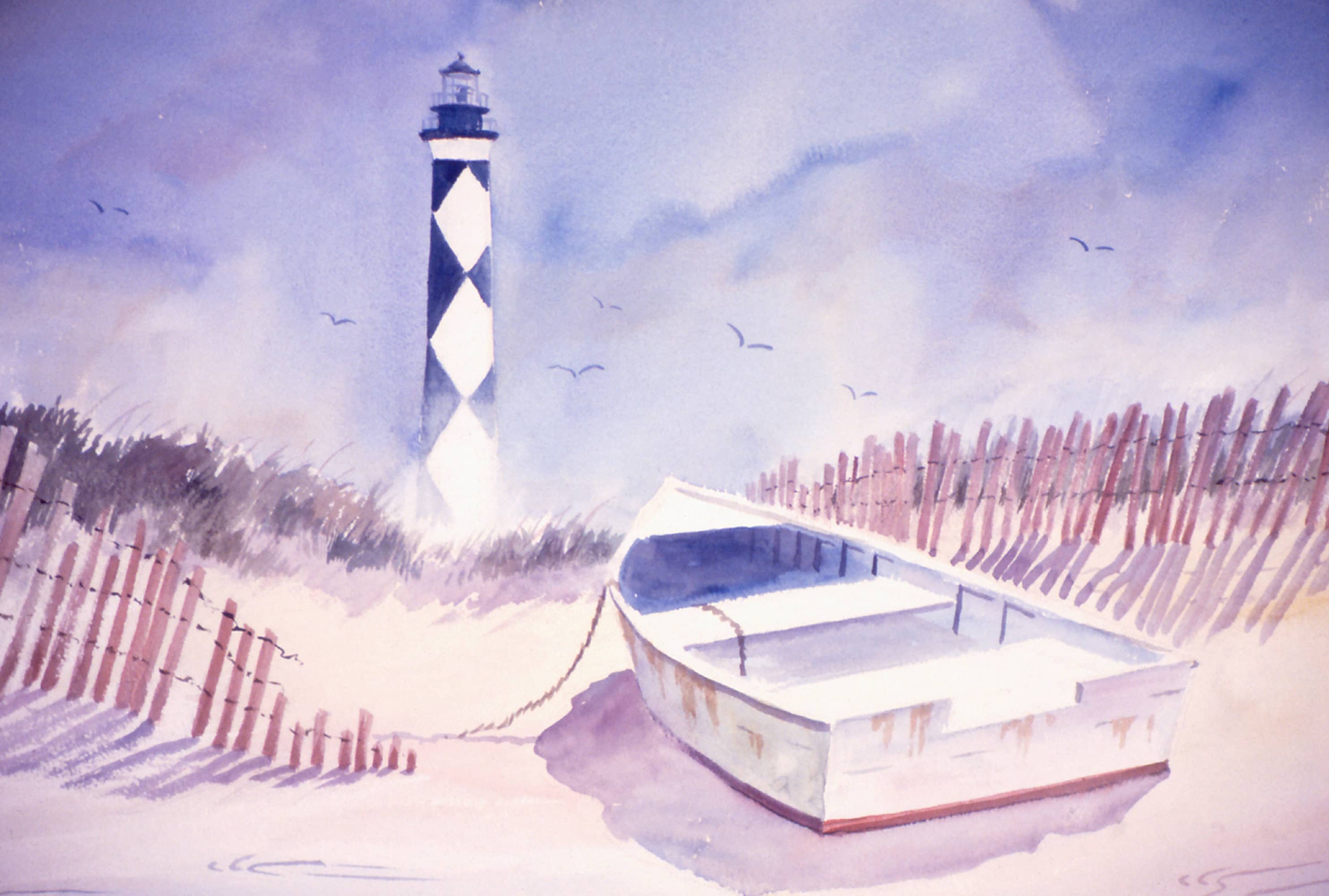 Cape Lookout Lighthouse - carte de Edwin Voorhees - Etsy France