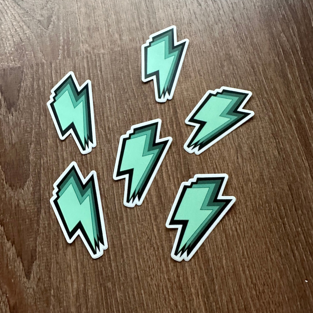 Green Lightning Bolts Sticker - Etsy