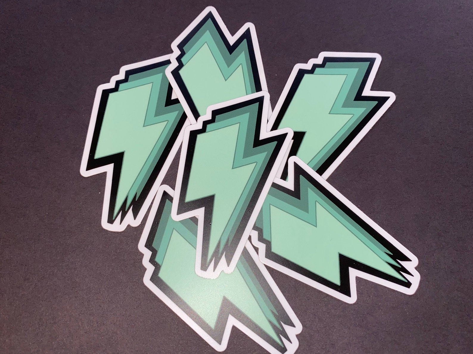 Green Lightning Bolts Sticker - Etsy