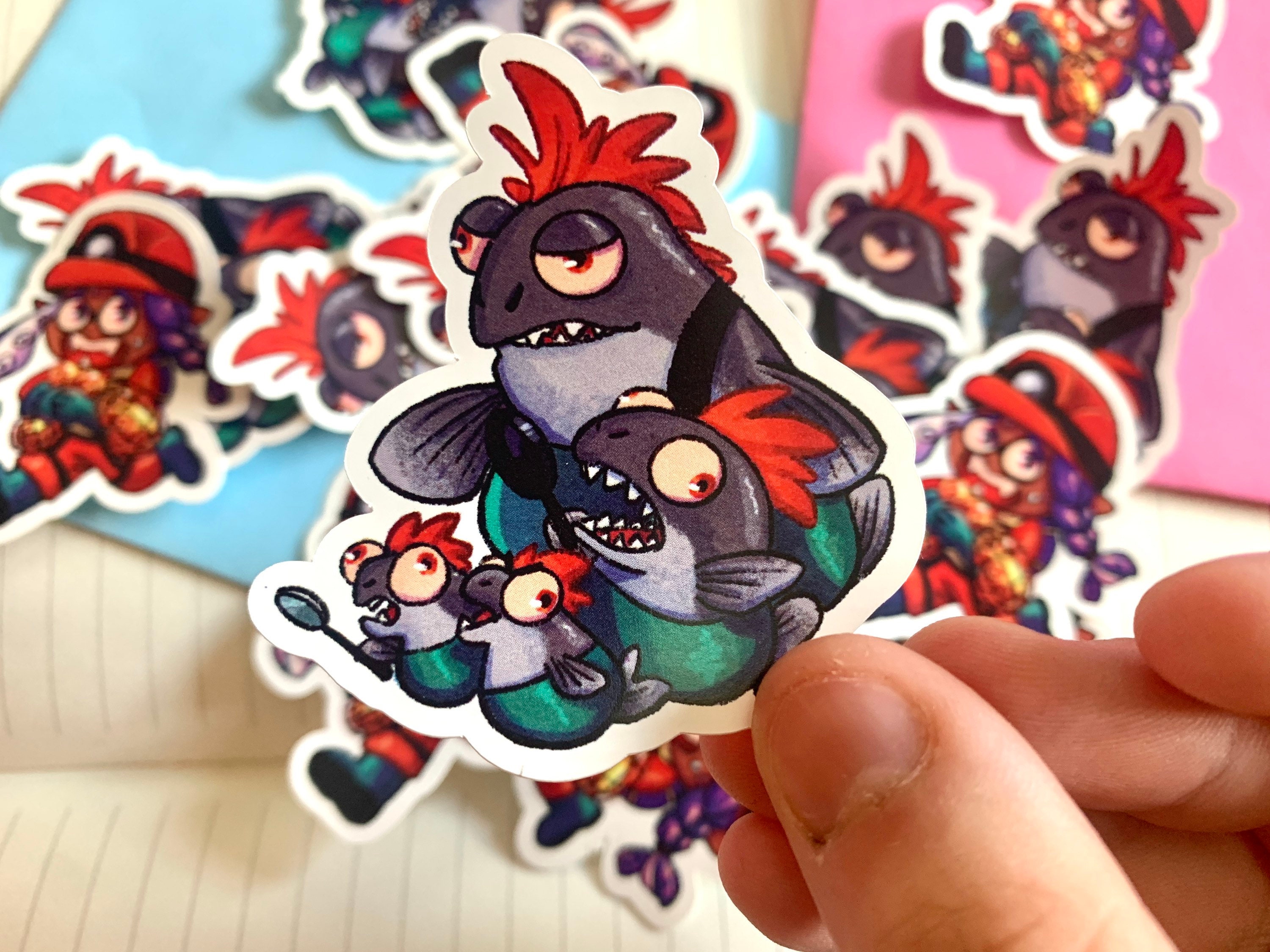 Salmon Run Paper Stickers / Splatoon Inkling, Salmonid Sticker Set - Etsy