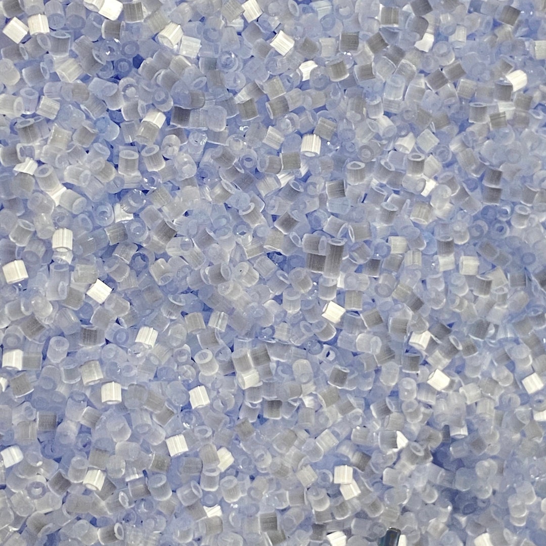 MIYUKI 1.5mm1.5mm Round Bugle Bead, RB2834 Crystal Pale Aqua Silk Satin ...