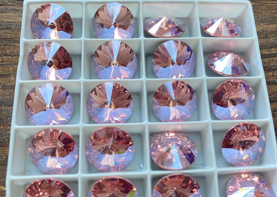 Swarovski Austria Made Round Stone 1122 14mm Rivoli Crystal Light Rose ...