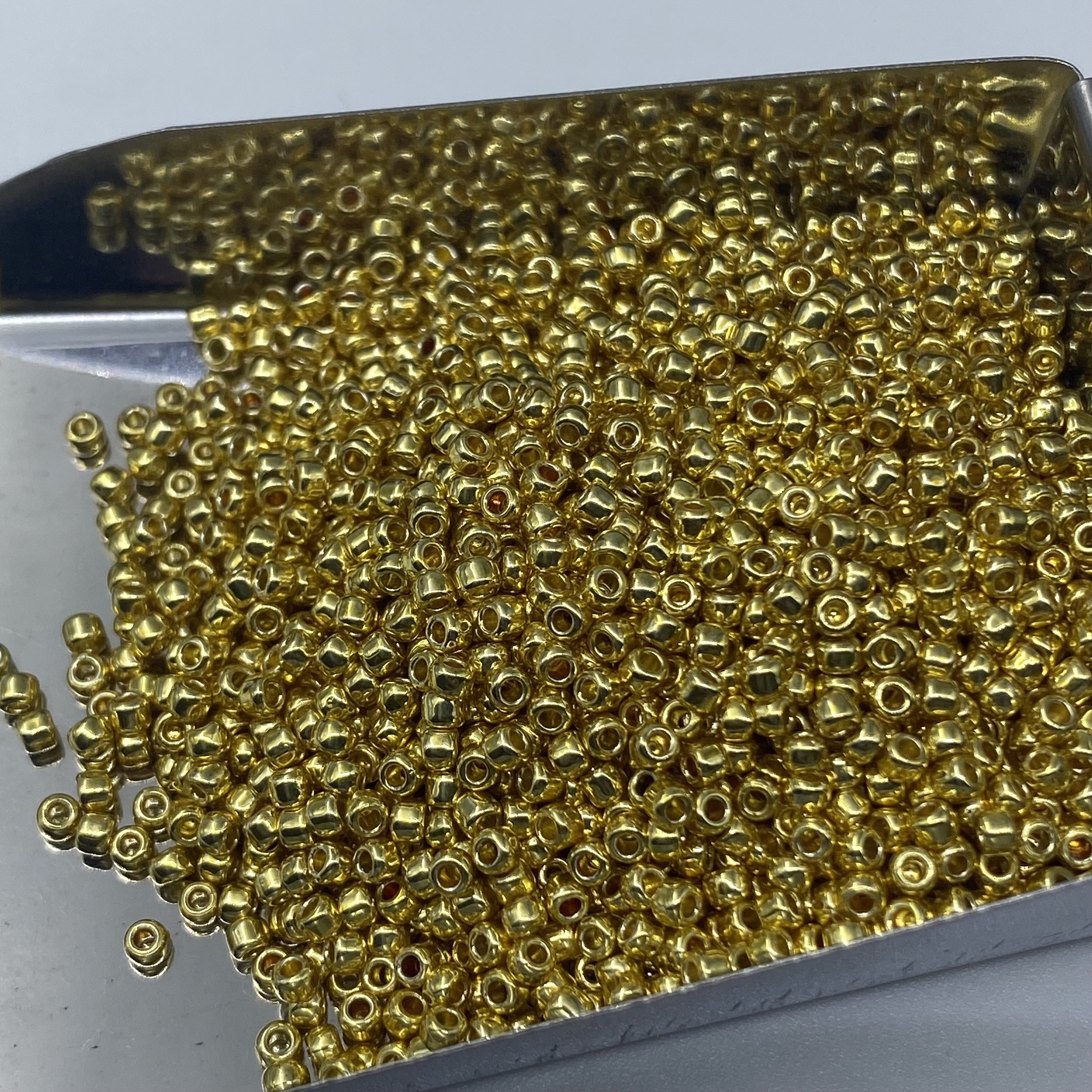 Toho PF557 Round Seed Bead Starlight Gold Galvanized Permanent Finish ...