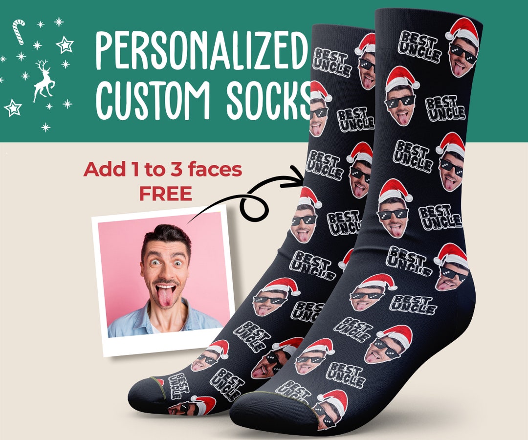 Best Uncle Custom Face Socks, My Favorite Uncle Christmas Gift, Uncle ...