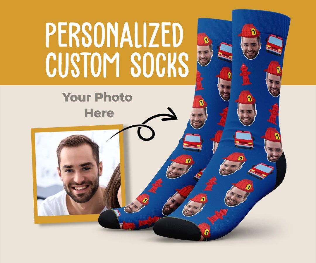 Custom Firefighter Gift - Personalized Socks, Gift for Him, Gift for ...