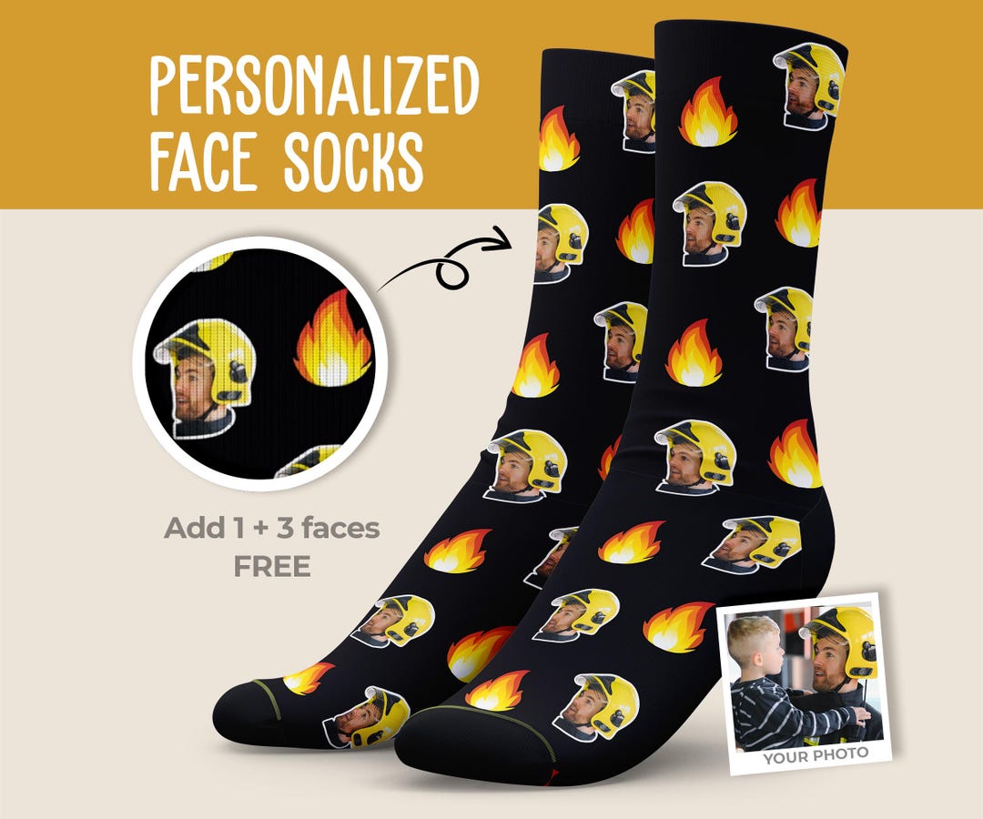 Custom Firefighter Gift for Men- Personalized Socks, Fireman Gifts ...