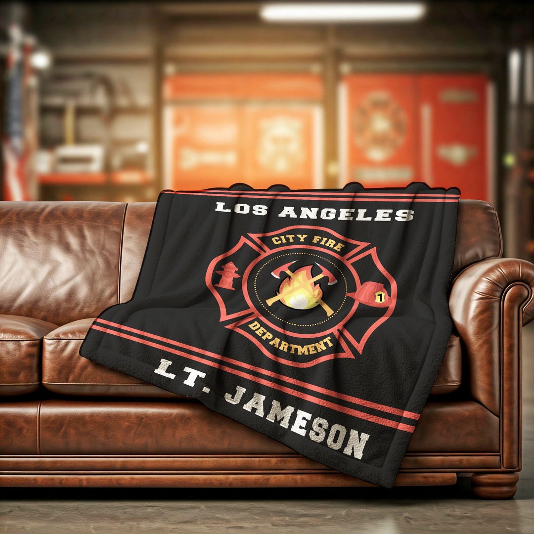 Custom Firefighter Blanket, Fire Department Blankets, Personalized Gift ...