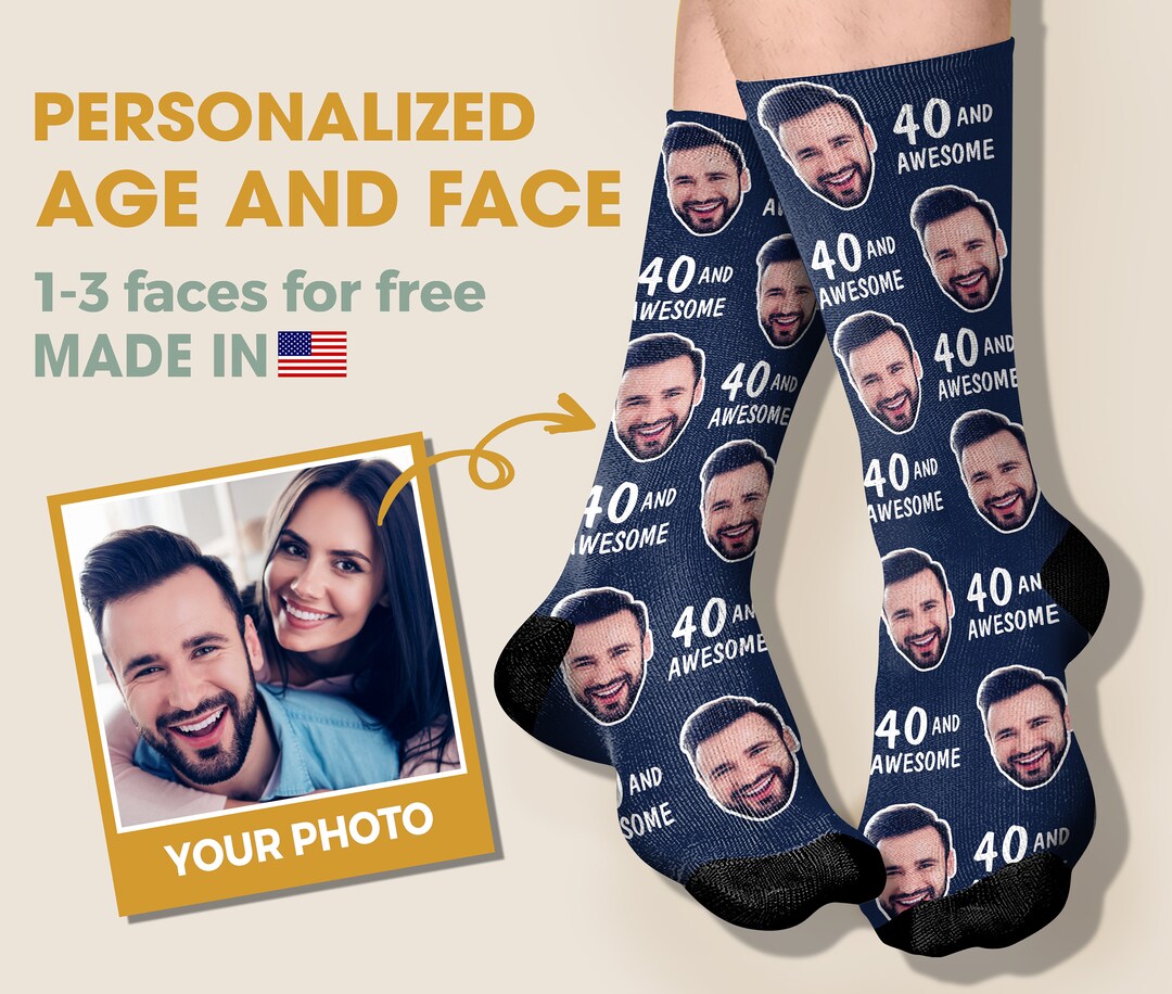Custom Birthday Socks 40 and Awesome 21st 30th 40th 50th - Etsy