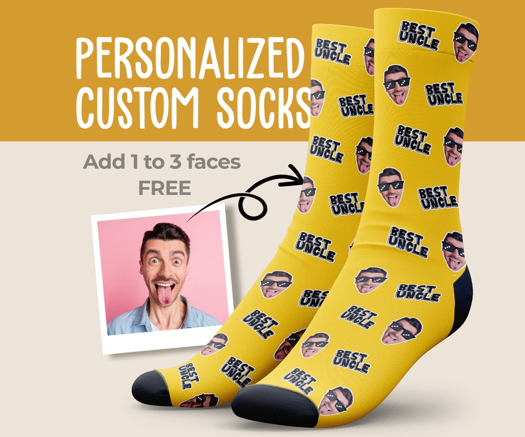 Best Uncle Custom Face Socks, Birthday Gift for Uncle, Best Uncle Gift ...